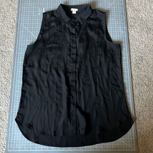 J. Crew Factory | Tops | J Crew Factory Sleevelessblack Button Down Top | Poshmark
